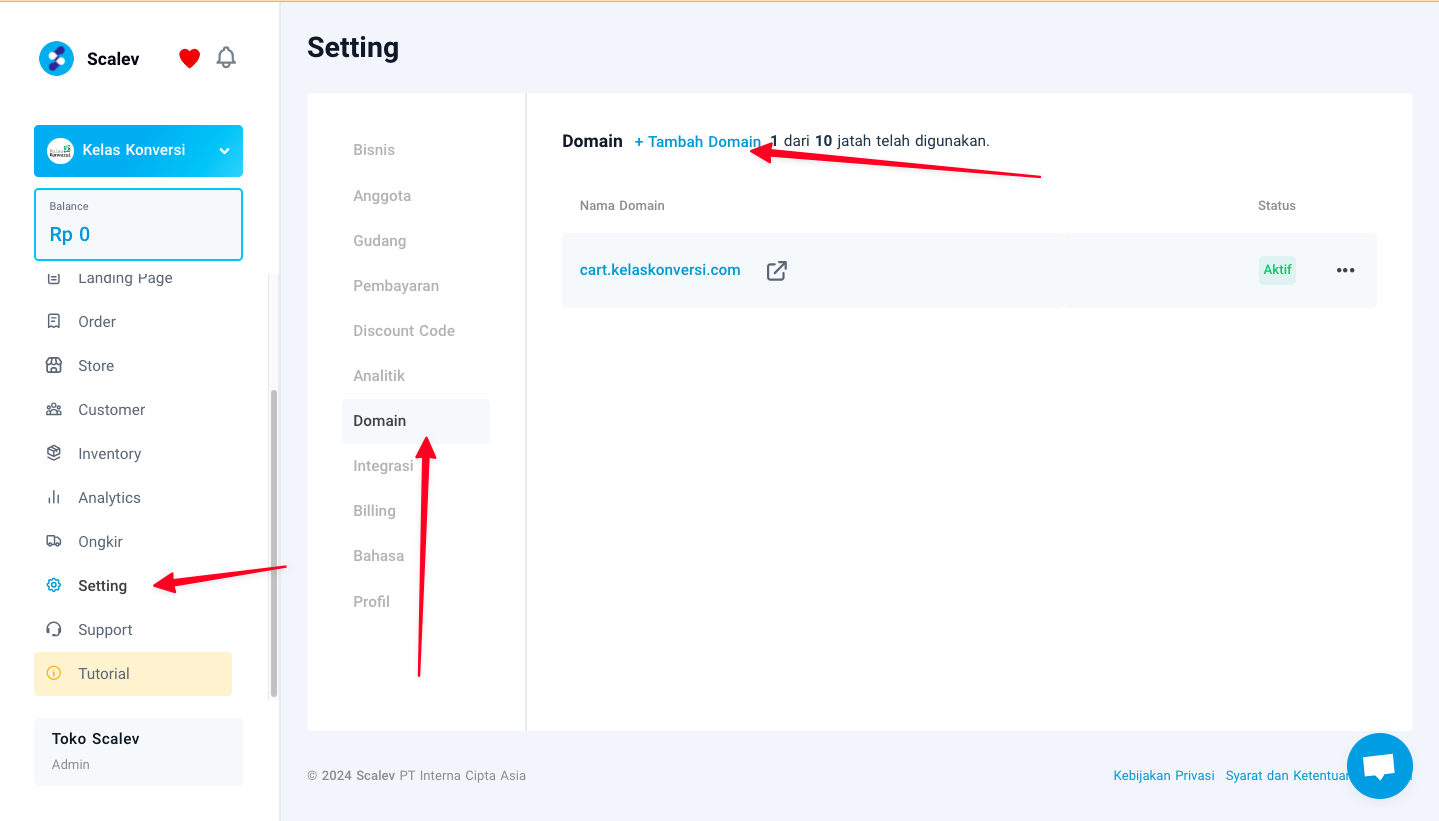 Tutorial Cara Menambahkan Custom Sub-Domain Ke Scalev – Tutorial Scalev